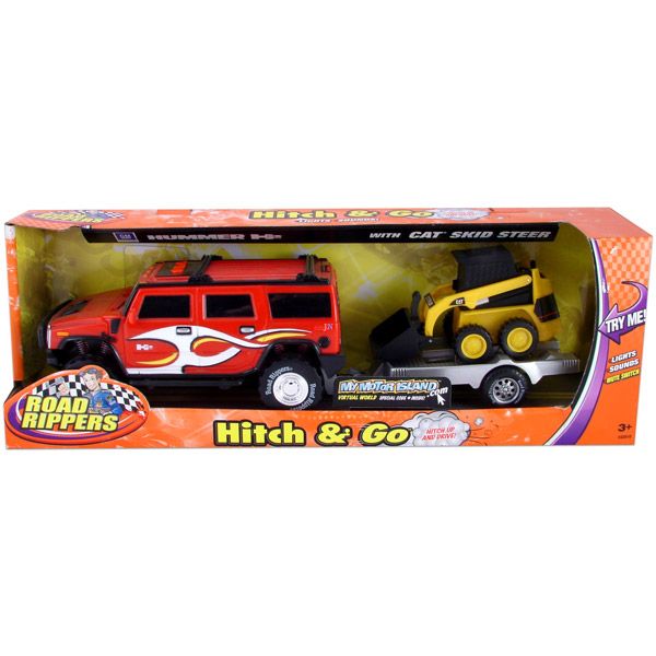 Road Rippers Hummer H2 autó Caterpillar markolóval és utánfutóval ...