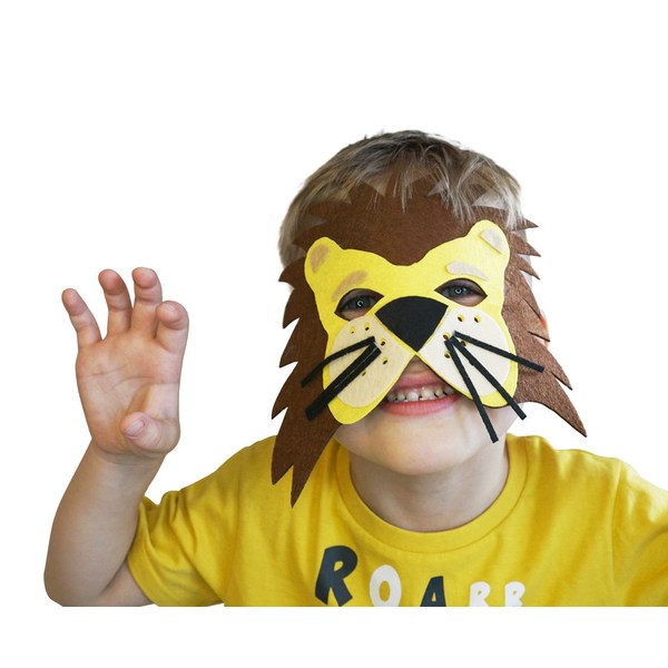 Mască de leu pentru copii - pâslă - Tulli.ro