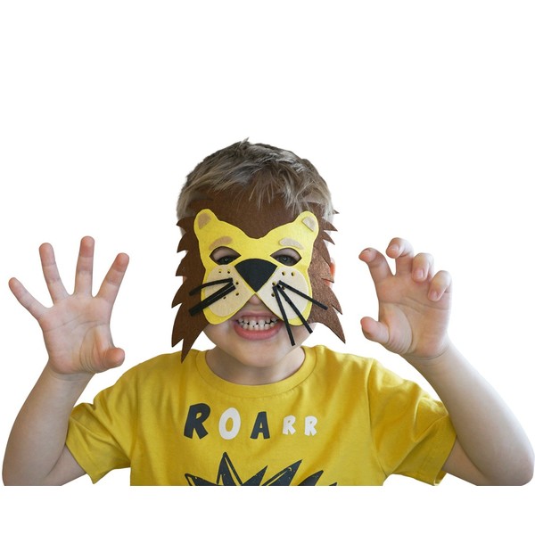 Mască de leu pentru copii - pâslă - Tulli.ro