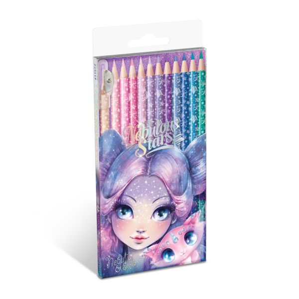 Nebulous Stars: Set de 12 creioane colorate cu ascuțitoare - Nebulia și ...