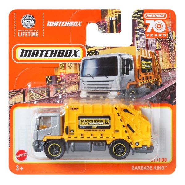 Matchbox: Garbage King kisautó, sárga - JátékNet.hu