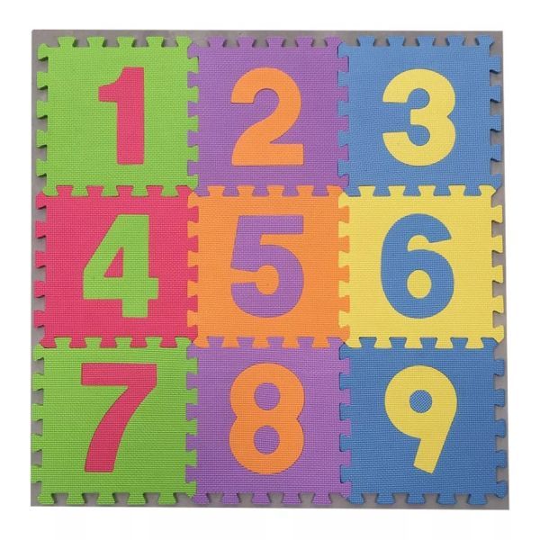 Covoraș puzzle colorat cu numere - 9 buc - Tulli.ro