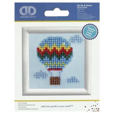 Diamond Dotz: Pictură cu diamante - Balon colorat cu aer cald, chenar ...