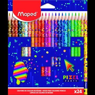 MAPED: Pixel Party háromszögletű színes ceruza készlet - 24 db-os ...